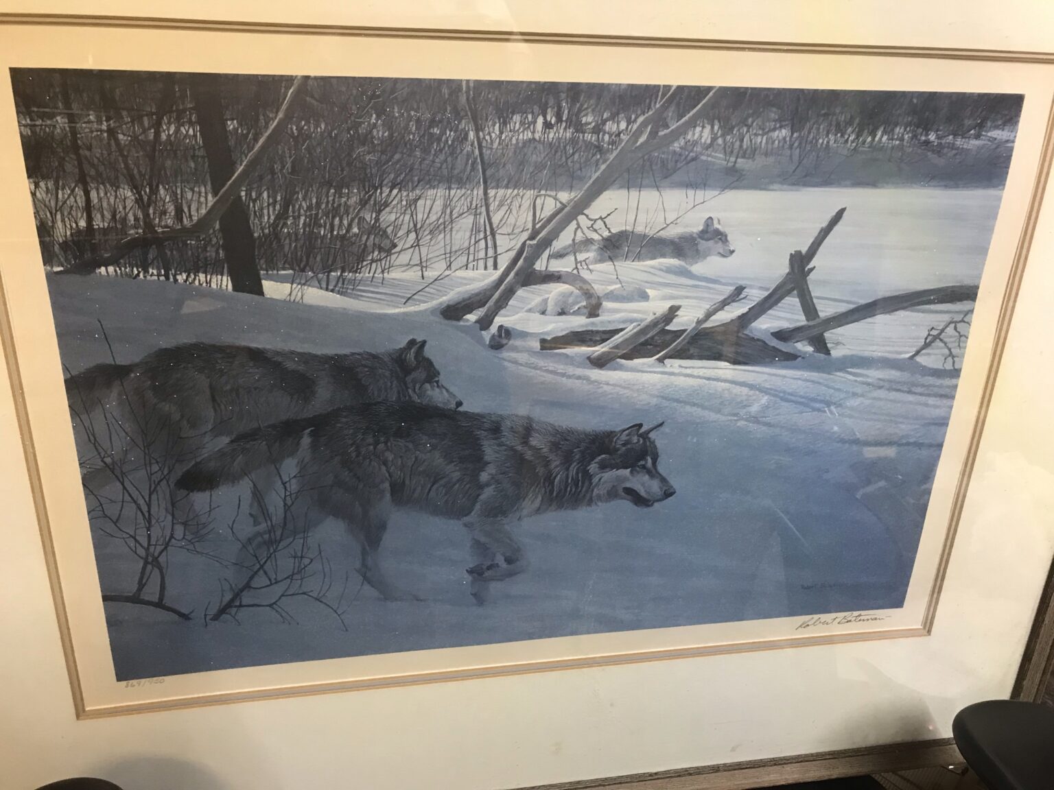 Robert Bateman (1930-) Canada, Wolf Pack in Moonlight - Treasure ...
